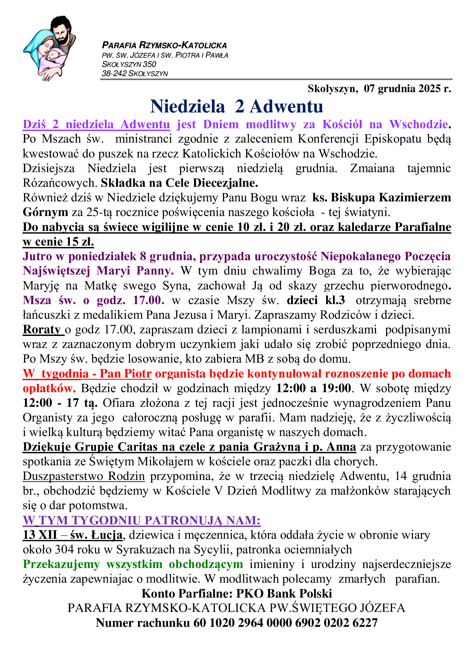 Niedziela 2 Adwentu – Parafia Św. Józefa Skołyszyn